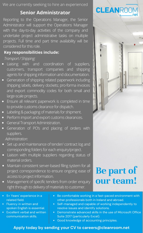 We are Hiring! - Cleanrooms.net